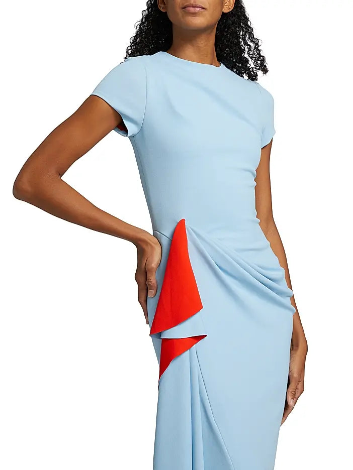 Two-Tone Jersey Asymmetrical Dress – Mademoiselle
