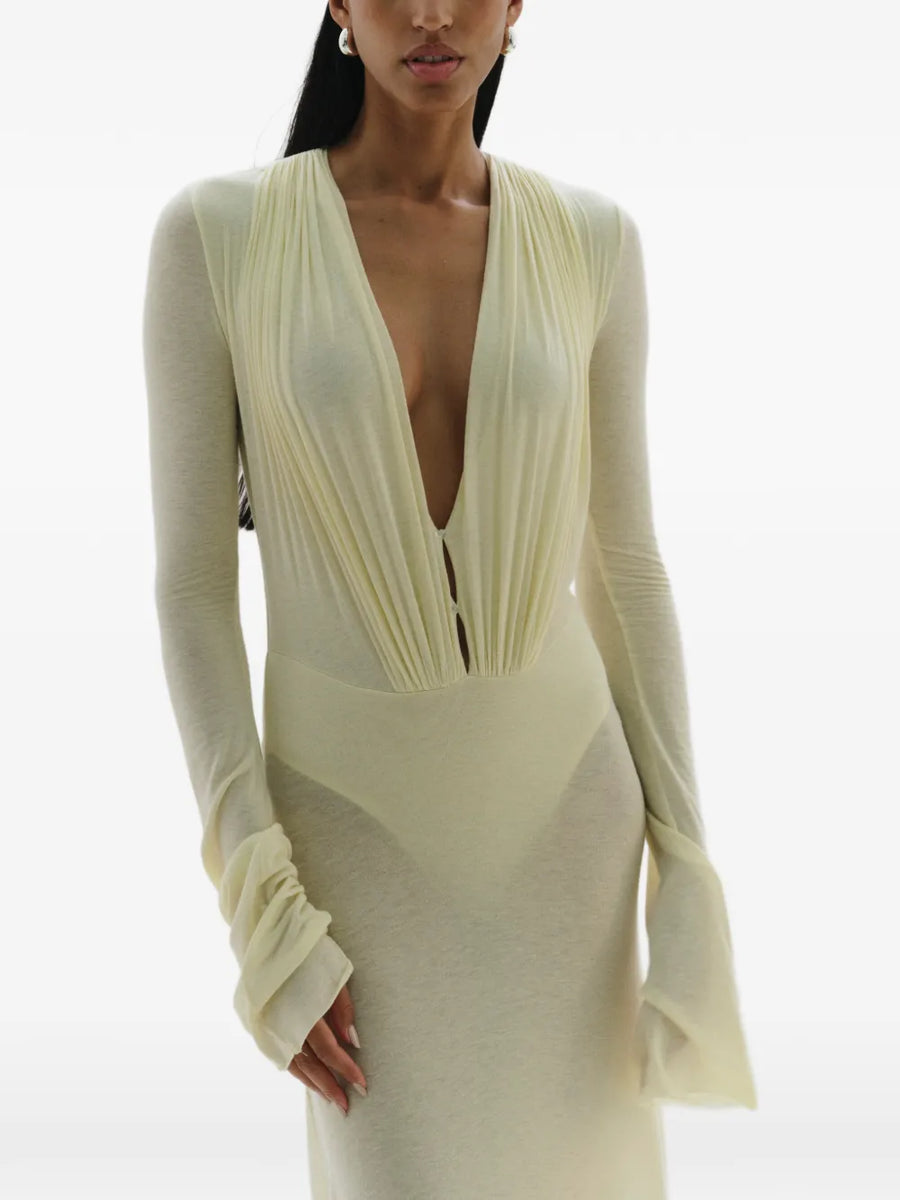 Suki long-sleeve draped dress – Mademoiselle