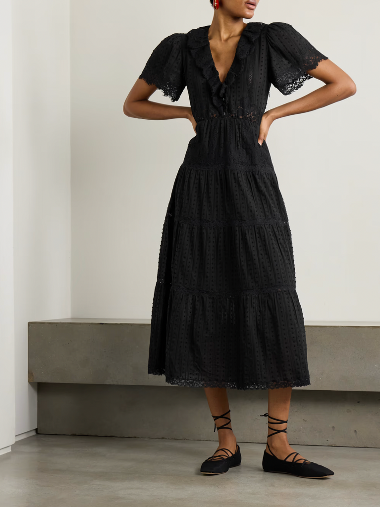 Gabriella lace-trimmed point d'esprit cotton dress – Mademoiselle